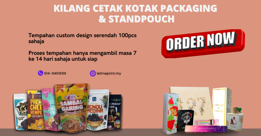 Kilang Cetak Standpouch Ziplock Murah. Boleh Custom Design.